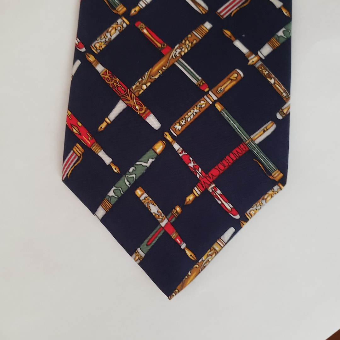 Tie Designer Alynn Collectible Necktie Mens Accessory Penmanship - Etsy