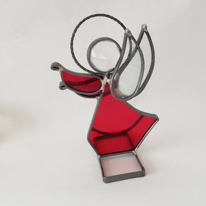 Angel Figurine Retro Collectible Red Clear Glass Christmas Decoration ...