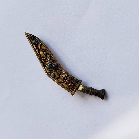 Vintage Brooch Dagger Retro Collectible Costume Jewel… - Gem