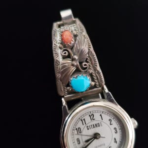 Vintage Watch Band Tips Southwestern Rare Collectible Stones Sterling ...