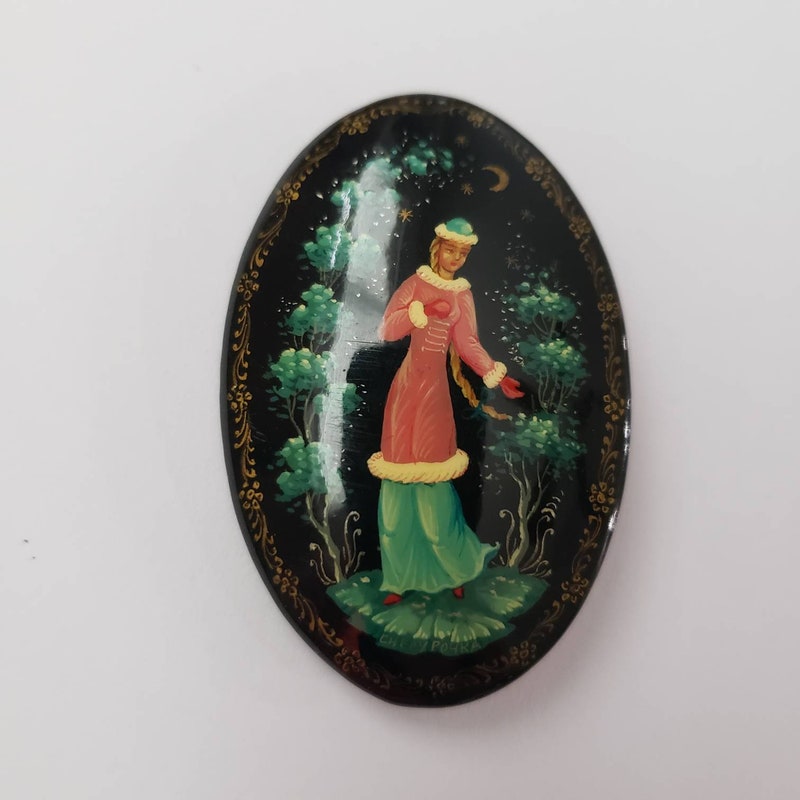 Hand Painted Brooch - Etsy