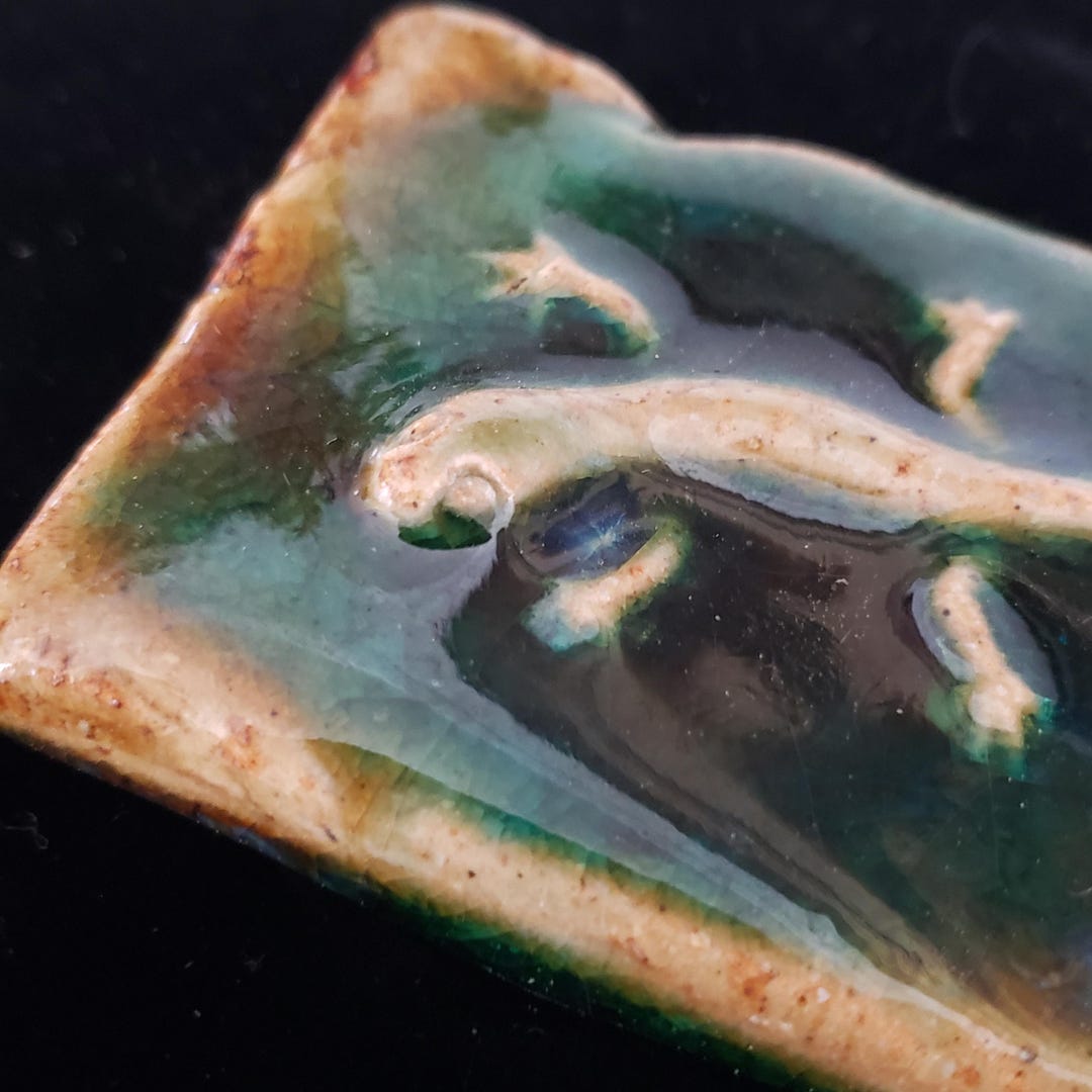 Tile Green Lizard Handmade Collectible Unique Studio Collectible - Etsy