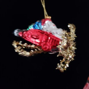 Santa Claus Flying a Plane Ornament Vintage Christmas Collectible ...