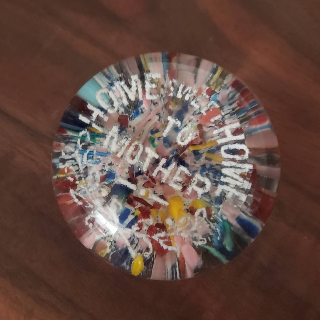 Paperweight Home Sweet Home Mother Retro Collectible Art Glass ...