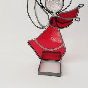 Angel Figurine Retro Collectible Red Clear Glass Christmas Decoration ...