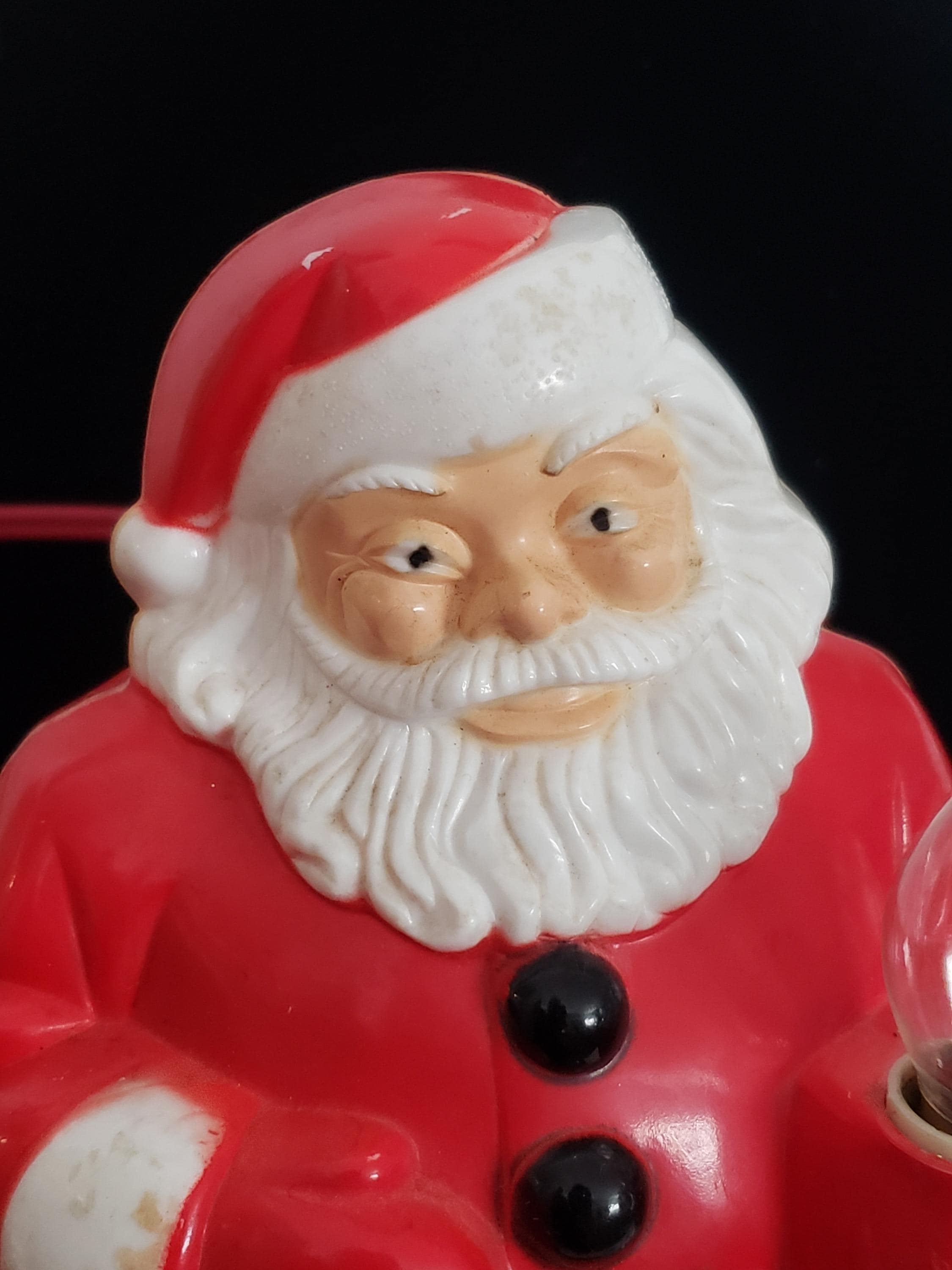 Santa Claus Light Royalite Retro Collectible Christmas Decoration Works ...