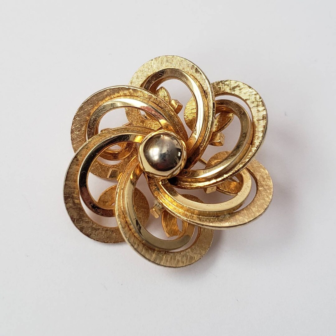 Brooch Designer Marvella Gold Tone Retro Collectible Pin Costume ...