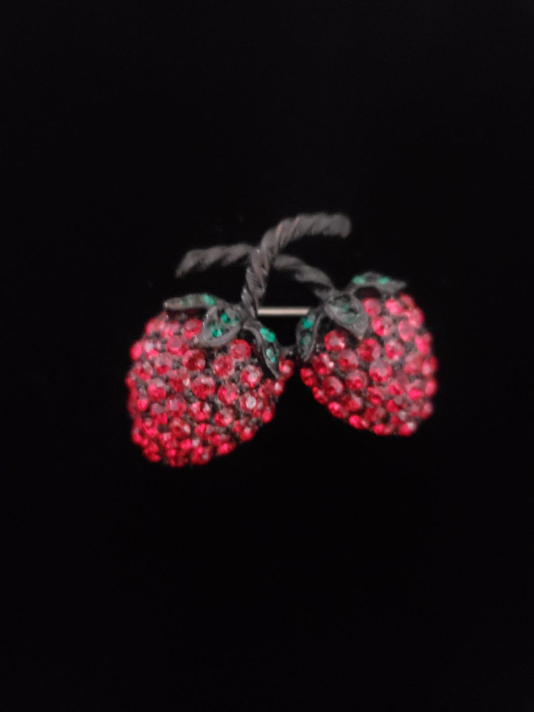 Cherry Brooch Weiss Rare Retro Collectible Pin Costume Jewelry Sparkle ...