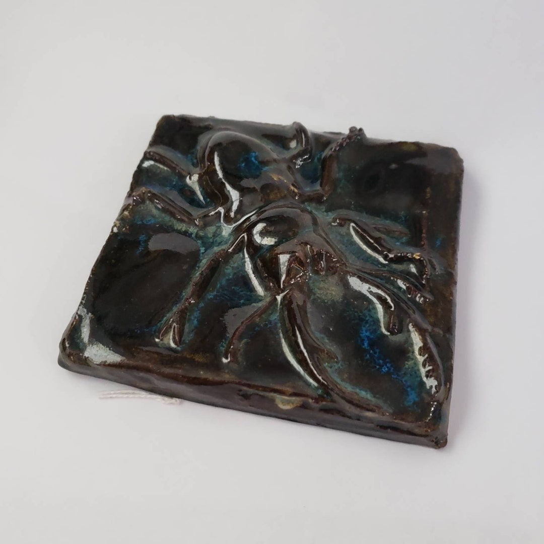Tile With Bug Handmade Collectible Japanese Beetle Unique - Etsy