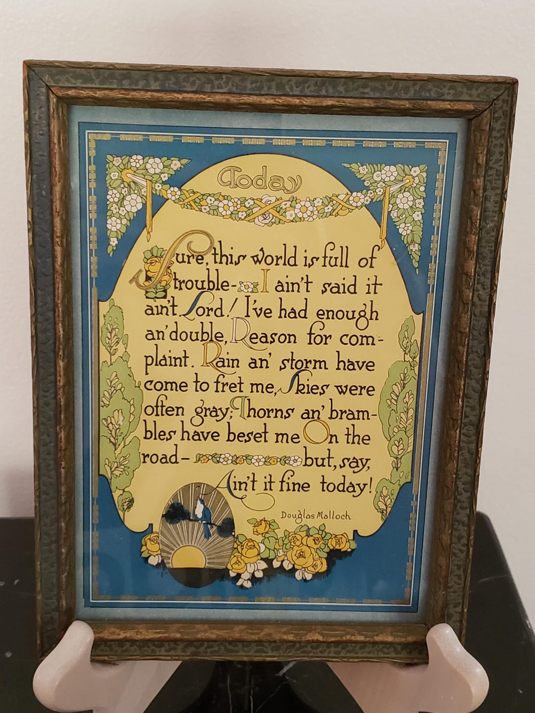 Vintage Framed Print Poem Print Antique Art Deco Collectible 1920s ...