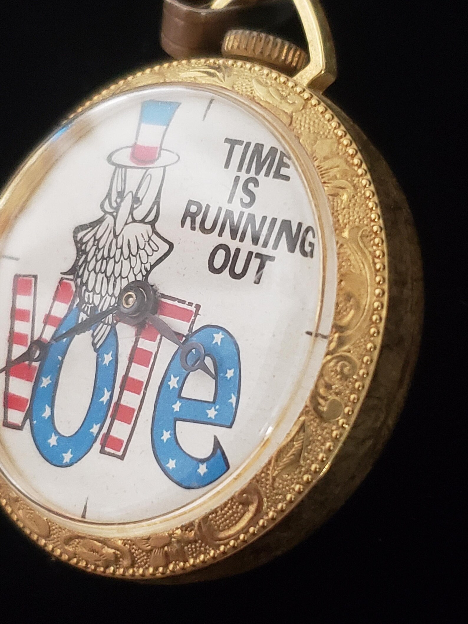 Time is Running Out Vote Pocket Watch Vintage Political Watch Retro ...