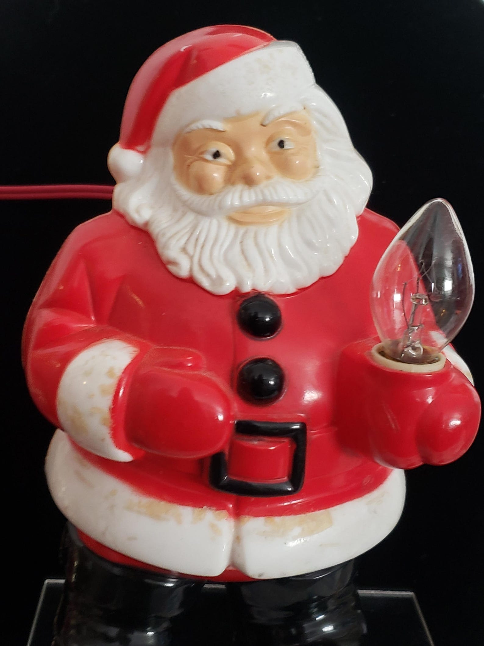Santa Claus Light Royalite Retro Collectible Christmas Decoration Works ...