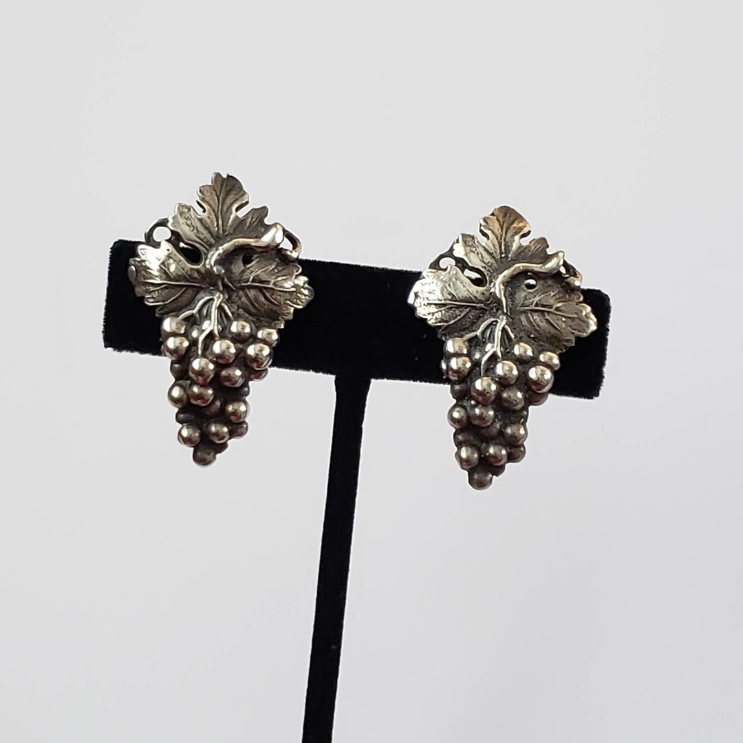 Peruzzi Earrings Grape Cluster Sterling Silver Collectible Estate ...