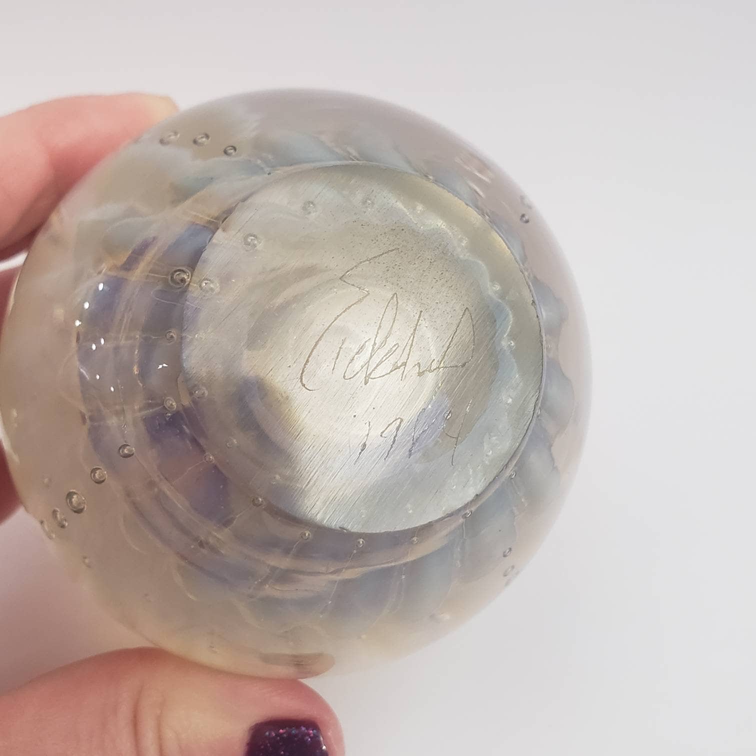 Art Glass Paperweight Artist Signed Dated Collectible Studio - Etsy