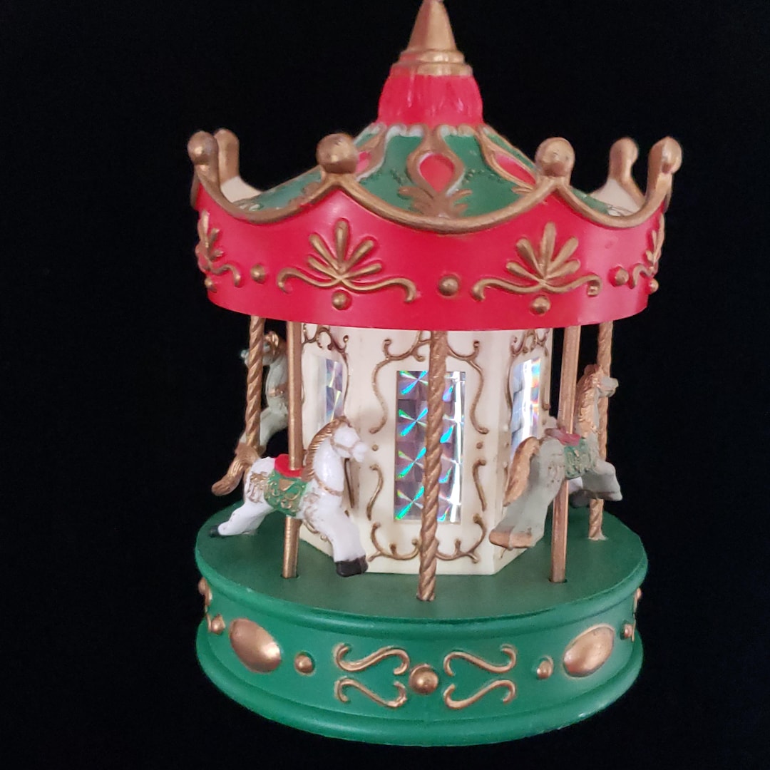 Carousel Christmas Ornament Retro Collectible Carousel With Horses - Etsy
