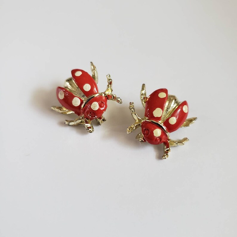 Vintage Pin Lot Lady Bug Red White Polka Dot Rare Retro Collectible Pin ...