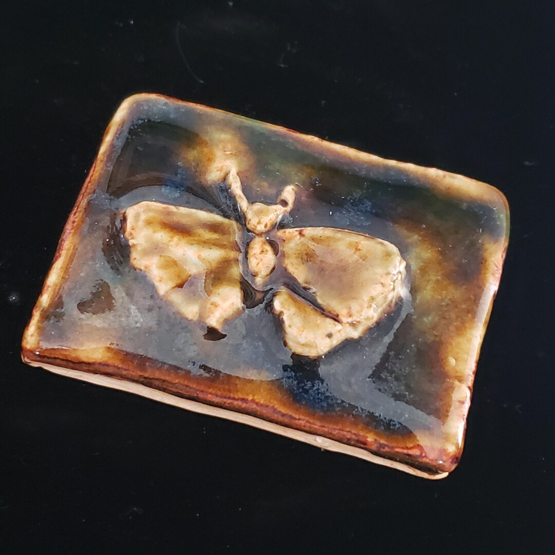 Tile Moth Bug Handmade Collectible Unique Studio Collectible - Etsy