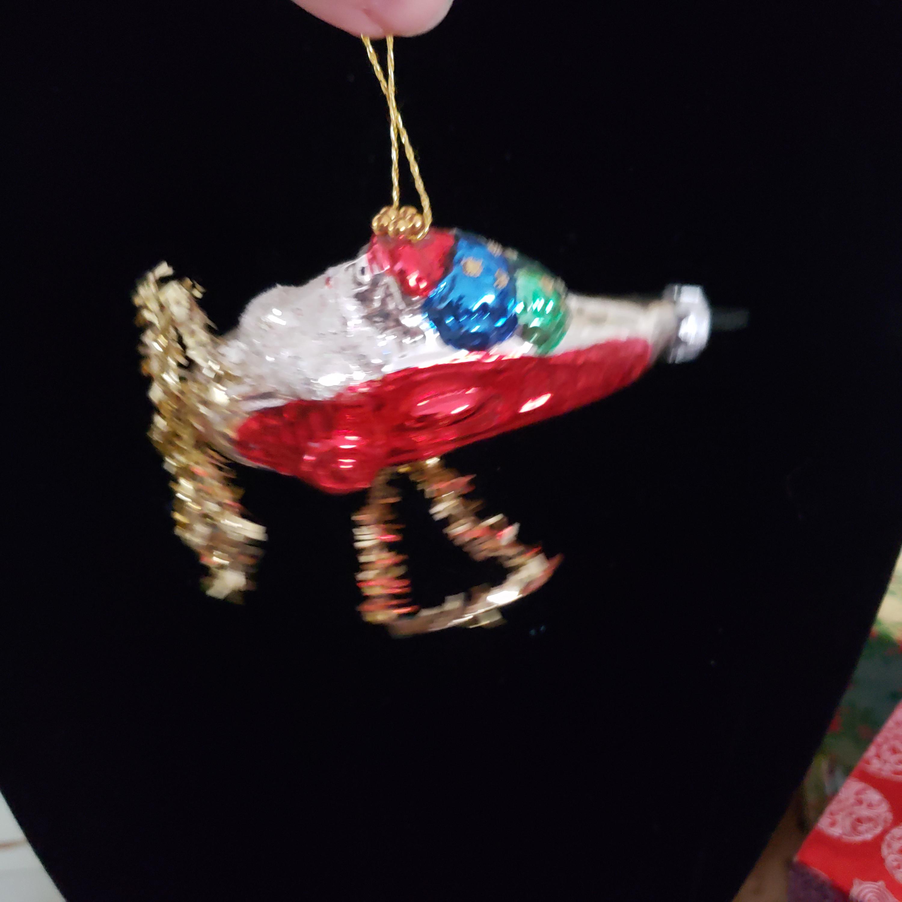 Santa Claus Flying a Plane Ornament Vintage Christmas Collectible ...