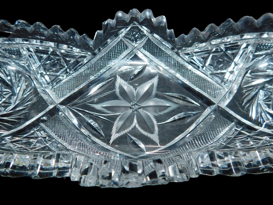 Antique American Brilliant Cut Crystal Nut Dish | Etsy