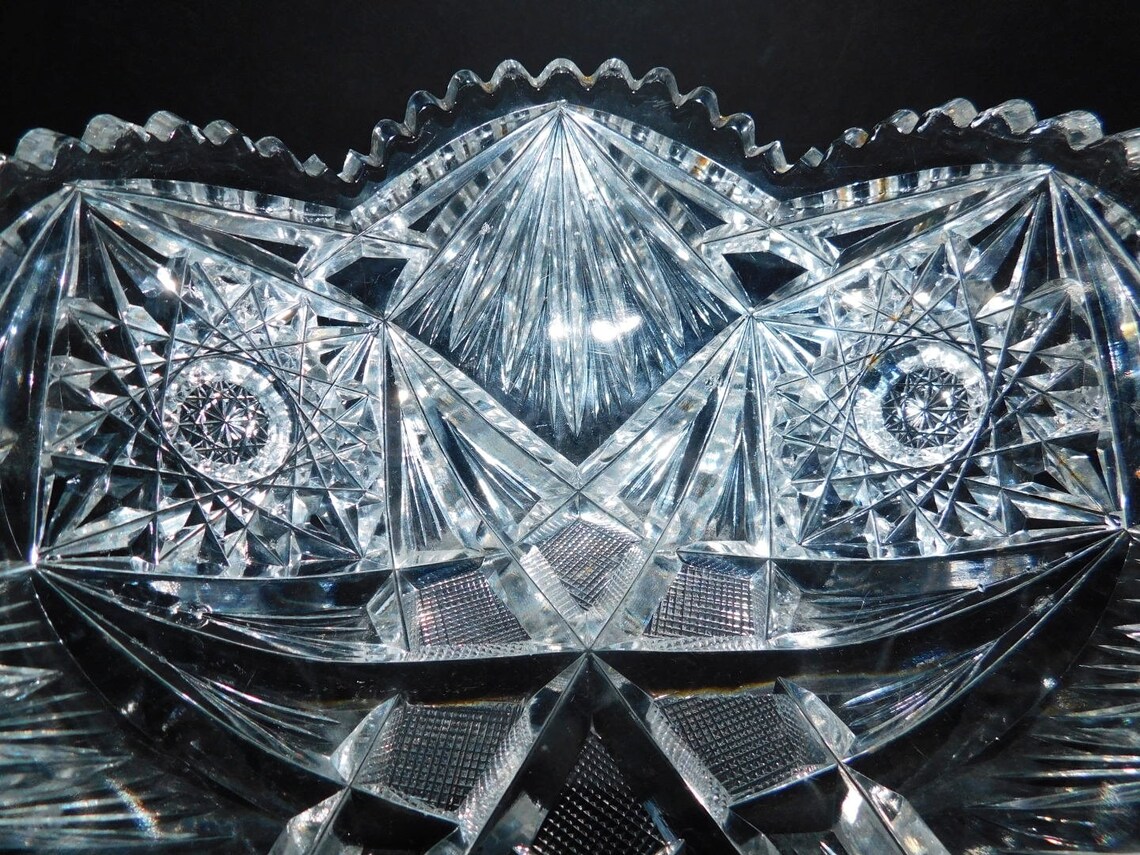 Antique American Brilliant Cut Crystal Low Set Profile Bowl - Etsy