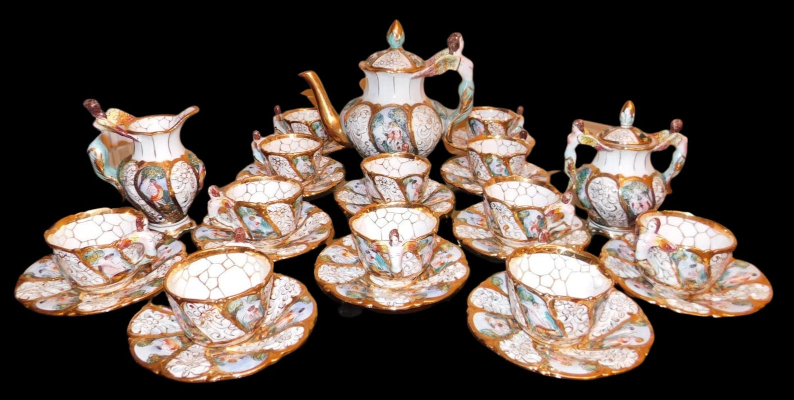 Complete Vintage Capodimonte Tea Set | Etsy