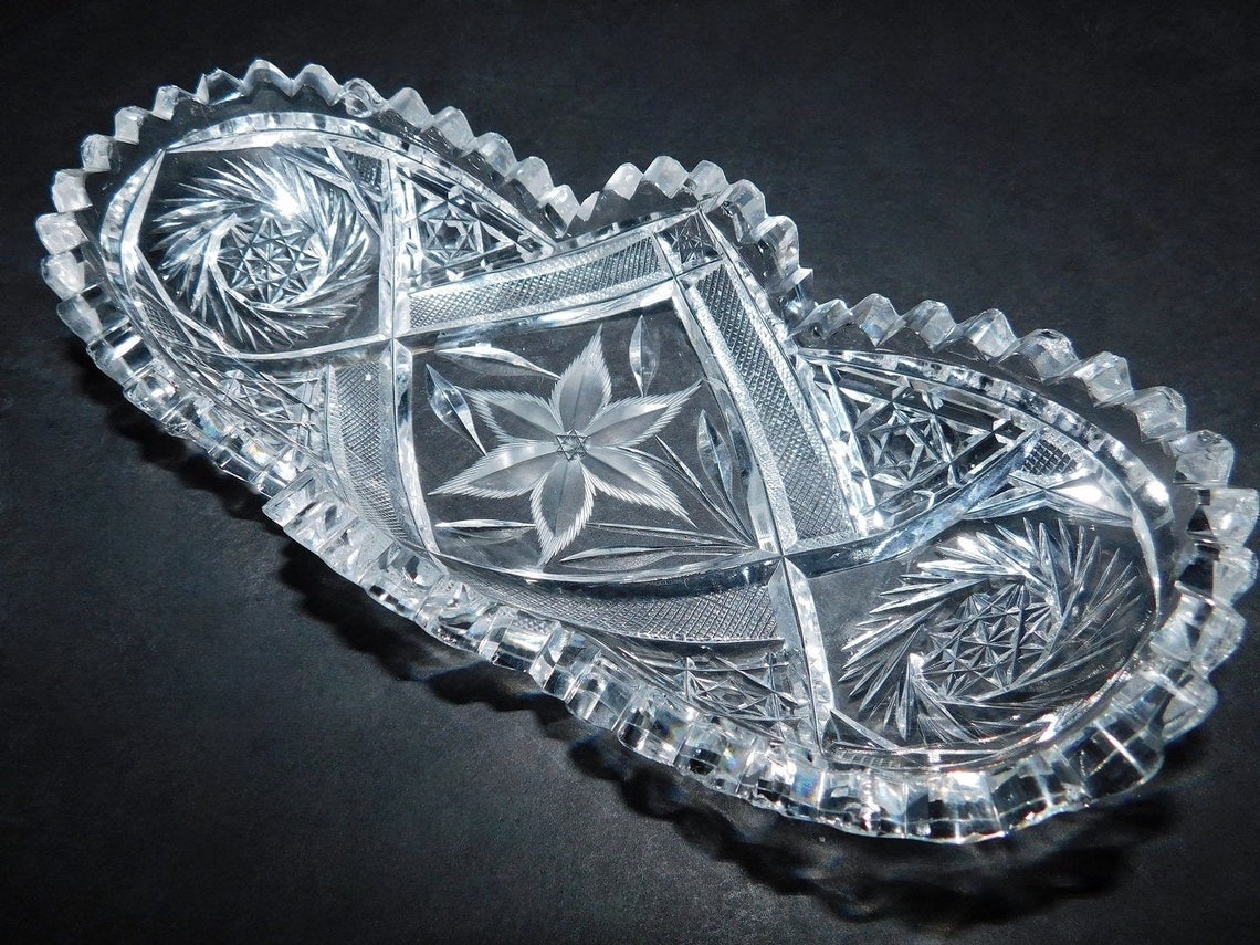 Antique American Brilliant Cut Crystal Nut Dish | Etsy