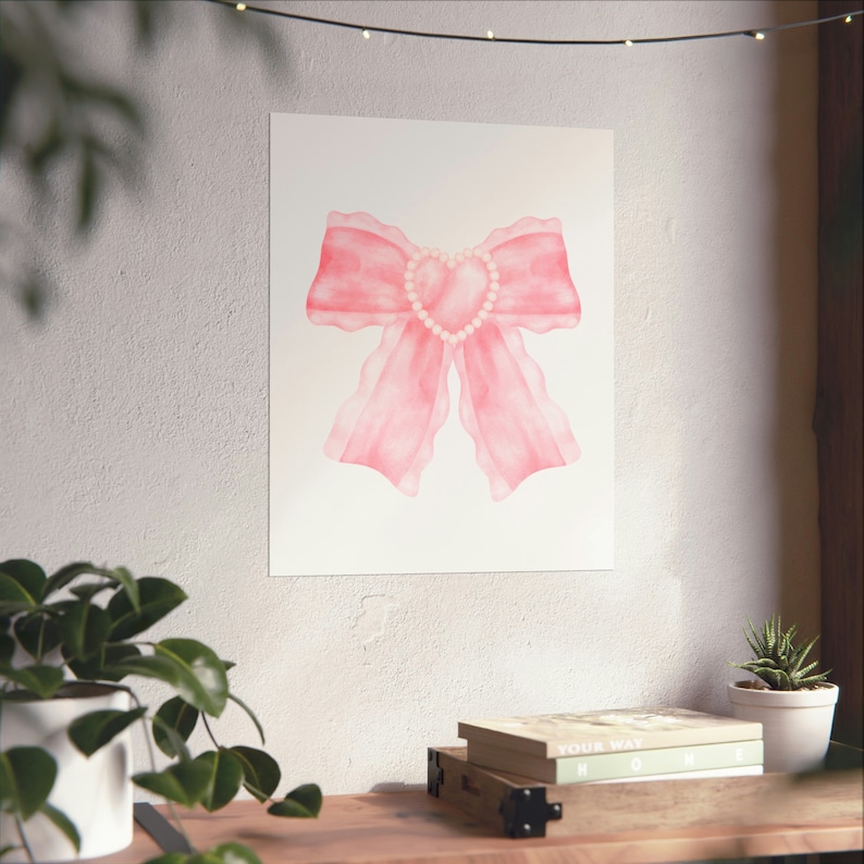 Coquette Dorm Room Decor Poster - Soft Girl, Pink Bow, Delicate French ...