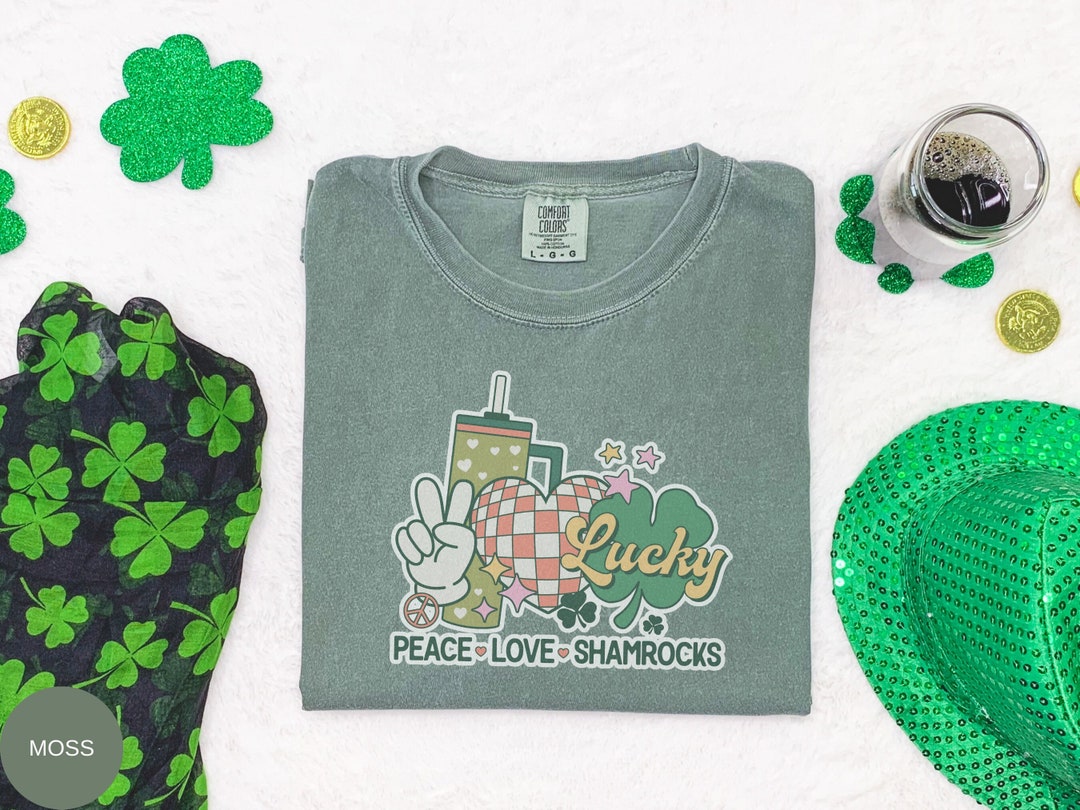 Peace Love Shamrocks St. Patrick's Day Stanley Cup Shirt, St. Patrick's ...