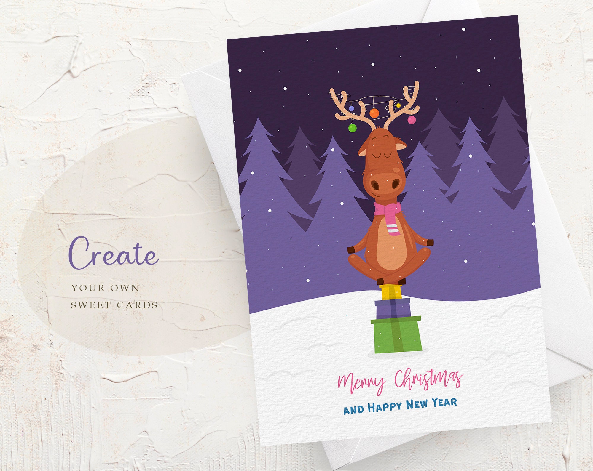 Christmas Moose, Moose Vector Art, Winter Moose, Woodland Moose, Moose ...
