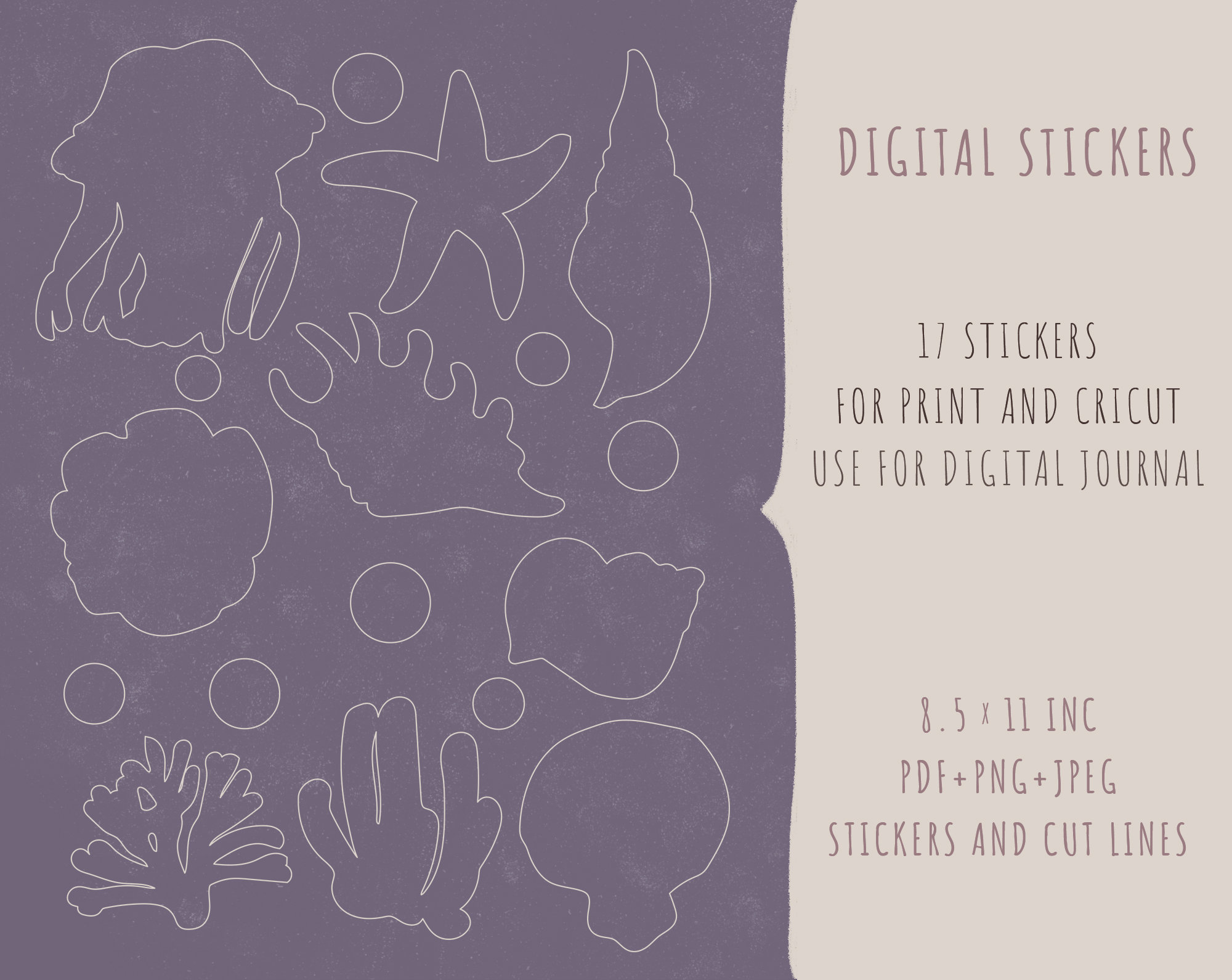 Coral Reef Digital Stickers Watercolor Printable Stickers - Etsy