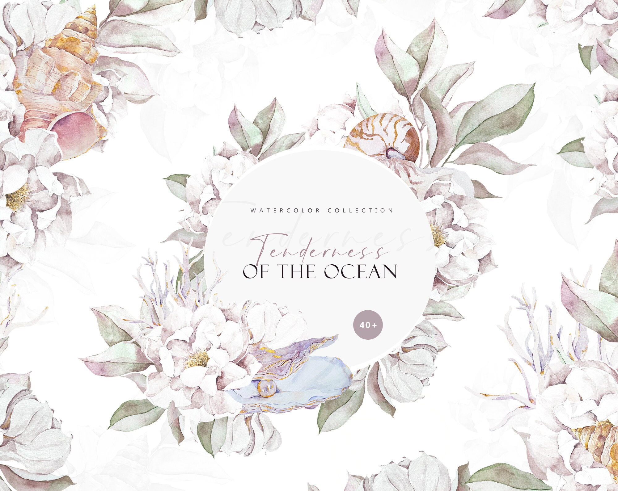 Watercolor Boho, Wedding Seashell Invitations, Pattern, Sea Clipart ...