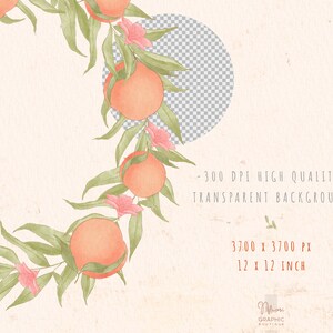 Floral Wreath Png, Watercolor Wedding Clipart, Peach Boho, Peach First ...