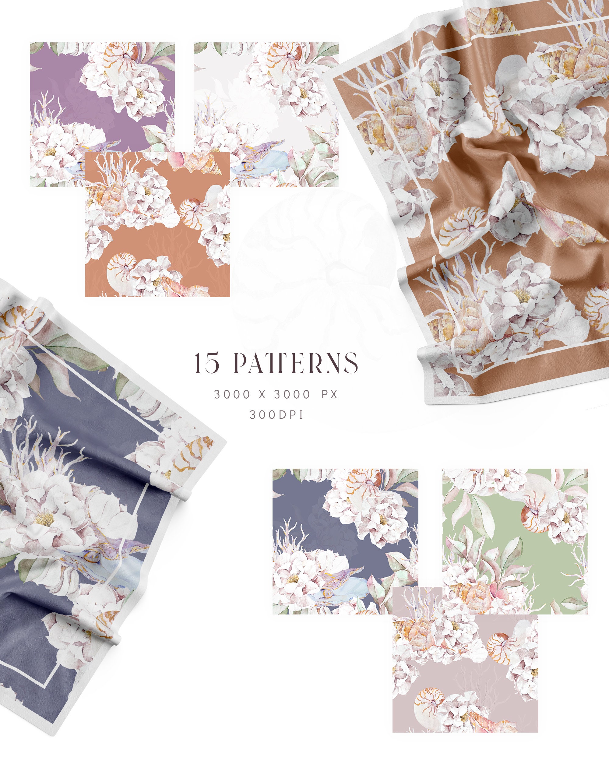 Watercolor Boho, Wedding Seashell Invitations, Pattern, Sea Clipart ...