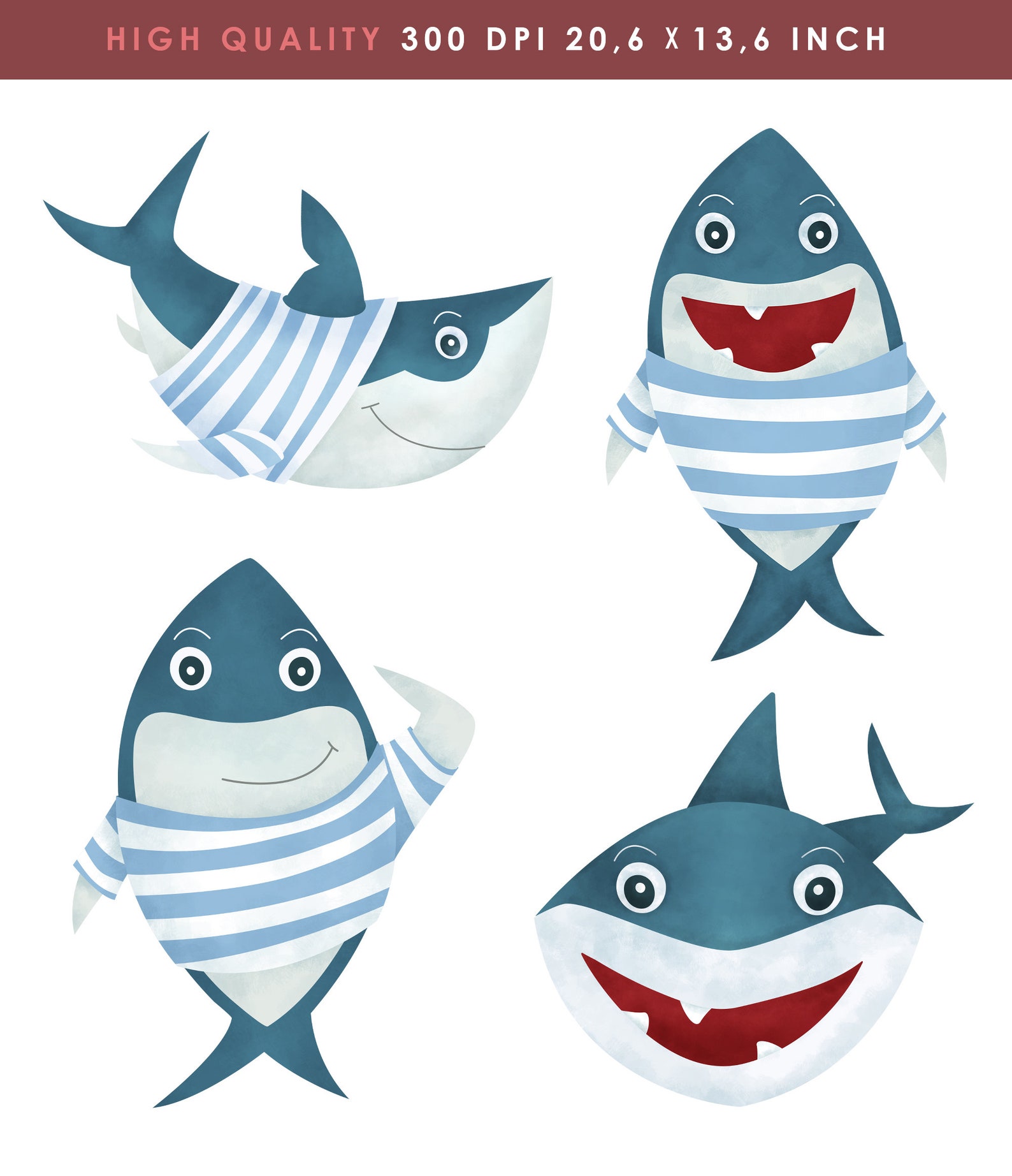 Baby shark birthday clipart baby shower boy clipart animal | Etsy