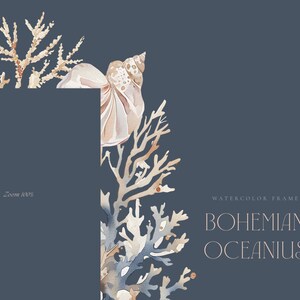 Watercolor Nautical Bohemian Frame, PNG, Underwater Frame, Wedding ...