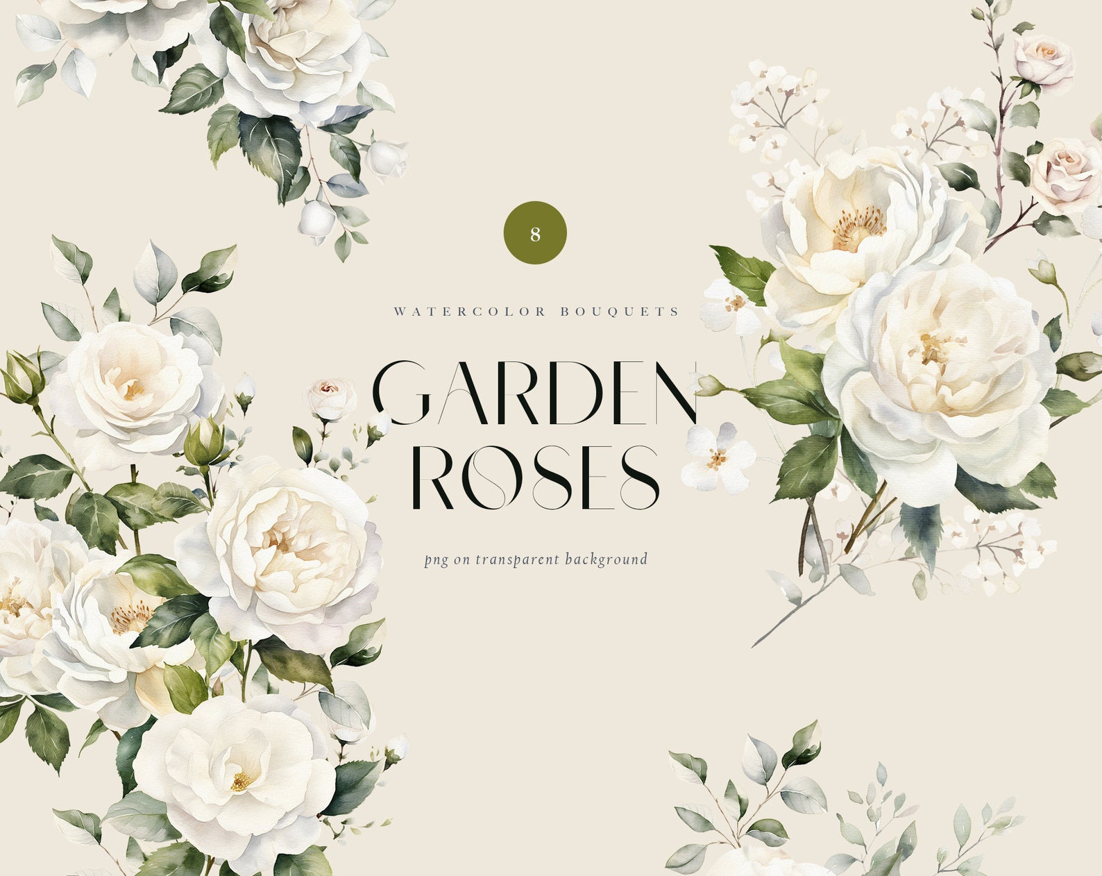 Watercolor White Peonies Clipart, Wedding White Flower Bouquets, White ...