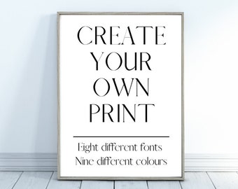 Custom Text Poster | Etsy