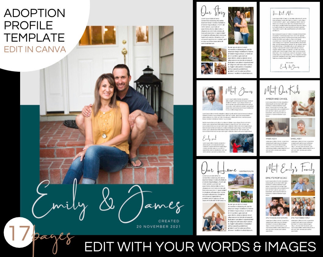 Adoption Profile Template, Modern Adoption Profile Book, Digital ...