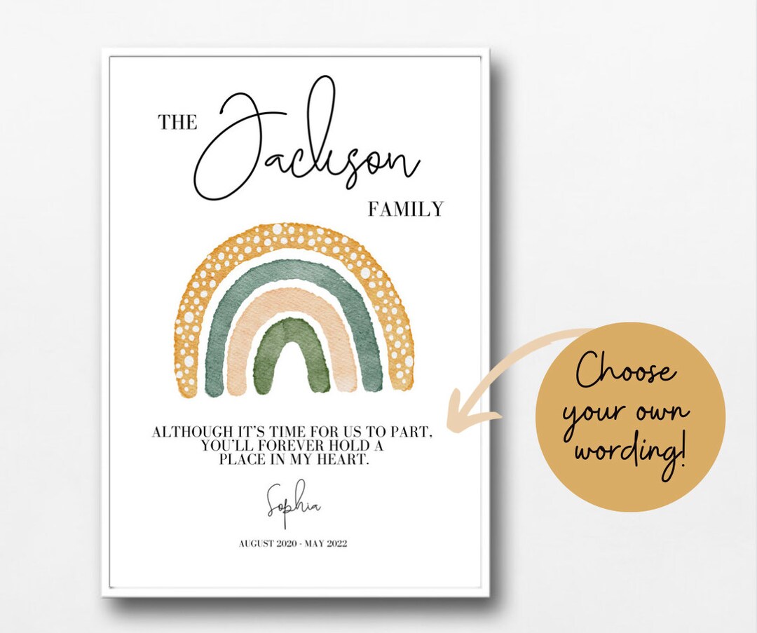 Custom Foster Carer Gift, Adoption Print, Thank You Foster Carer ...