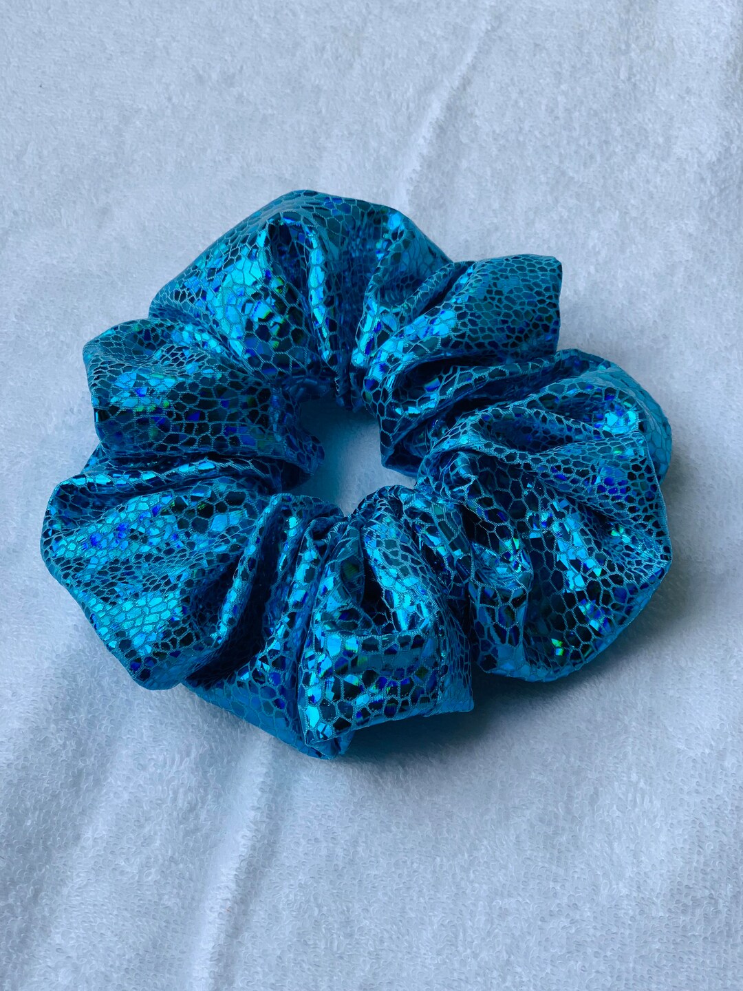 Aqua Blue Scale Scrunchie/aqua Blue Scrunchie - Etsy