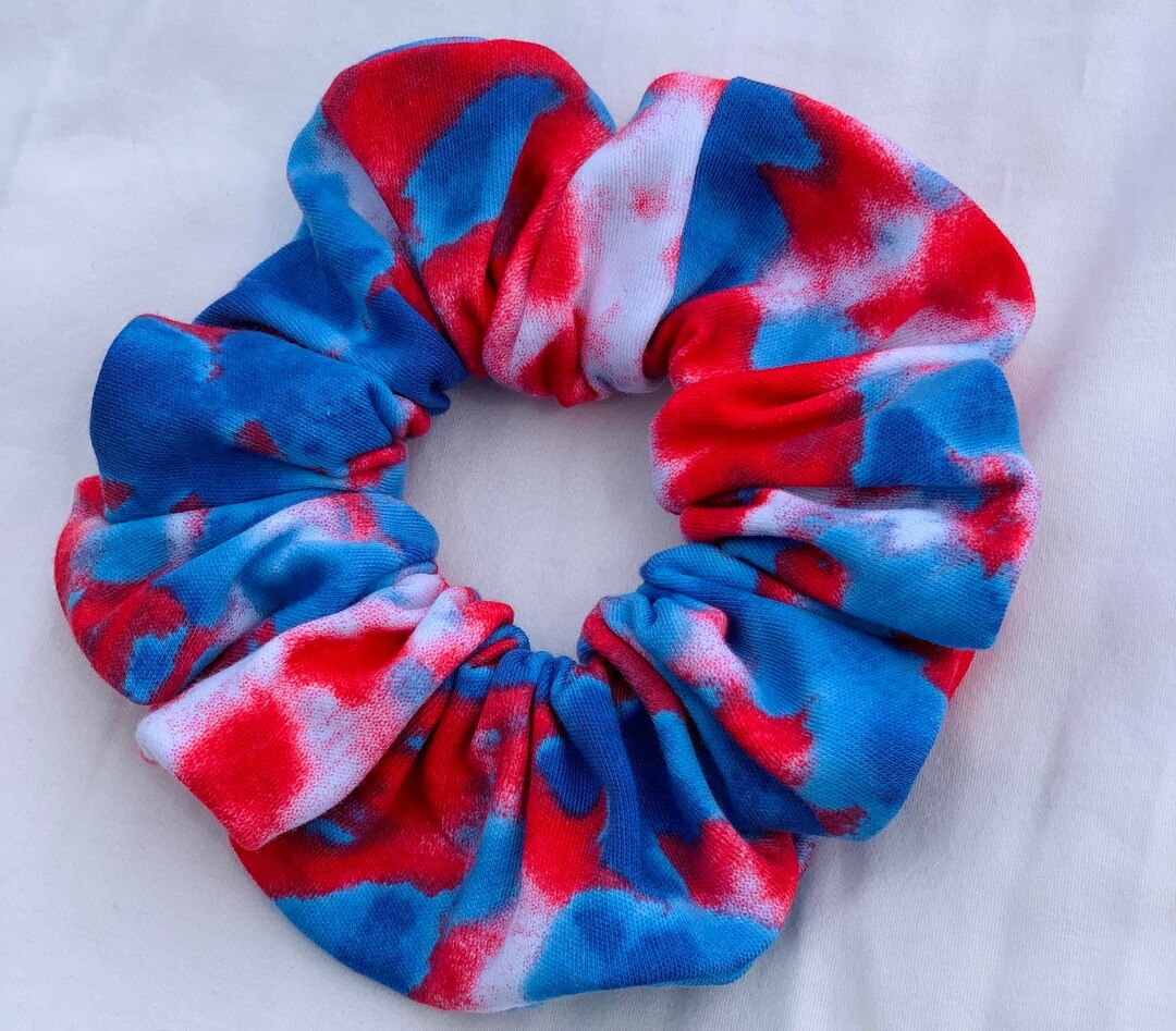 Patriotic Tie Dye Scrunchie/red White and Blue Scrunchie/america ...