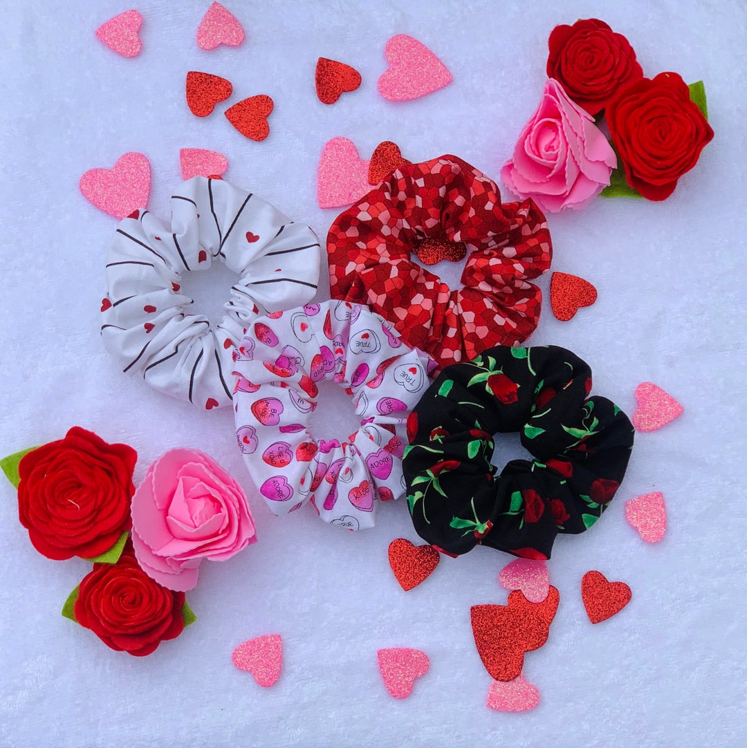 Valentine's Day Scrunchies/valentine Scrunchie/valentine Scrunchy/love ...