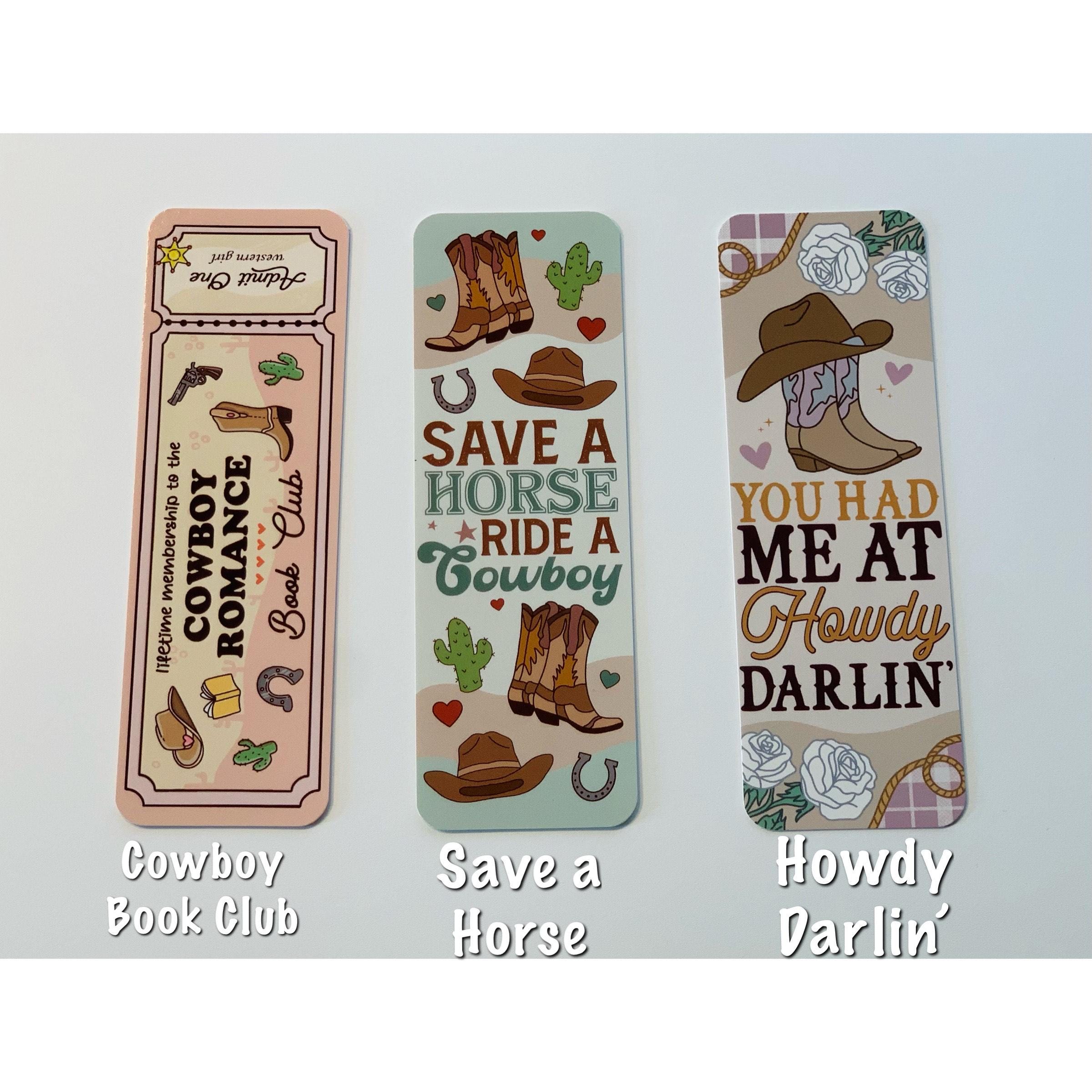 Cowboy Romance Bookmarks/cowboy Romance Book Club Ticket Bookmark ...
