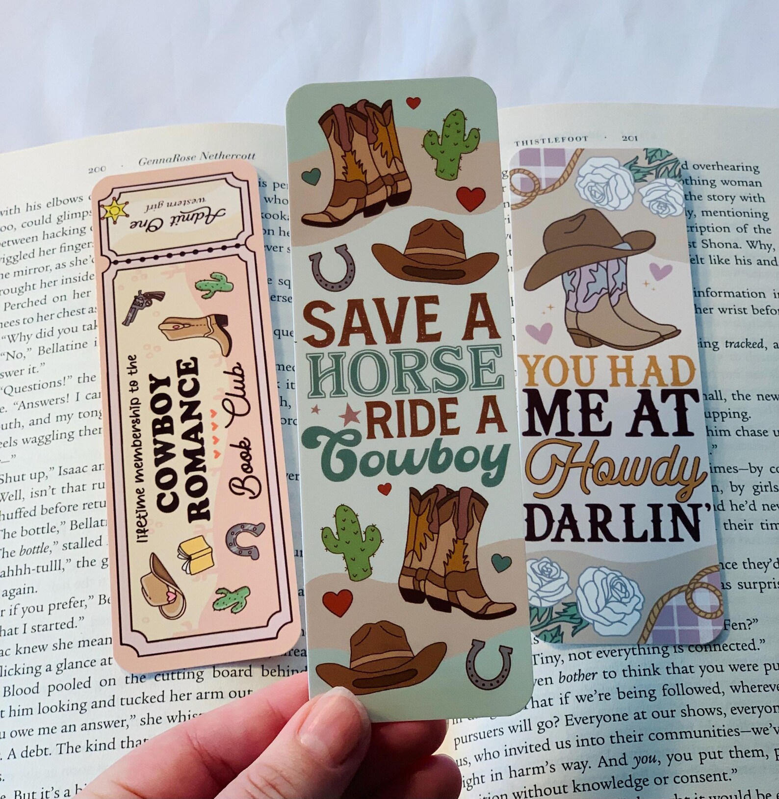Cowboy Romance Bookmarks/cowboy Romance Book Club Ticket Bookmark ...