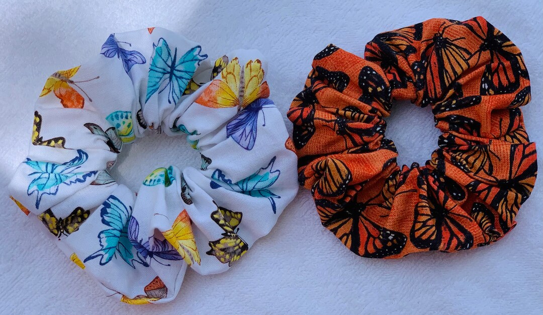 Butterfly Scrunchies/butterfly Hair Scrunchies/spring Hair Scrunchies ...