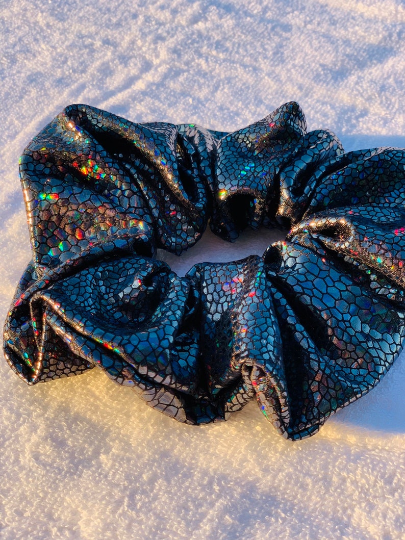 Black Scale Holographic Scrunchie/black Holographic Scrunchie ...
