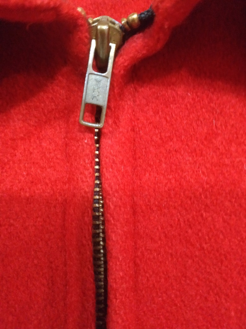 Vintage 80s Melton Jacket Red Color Size L Made in USA - Etsy