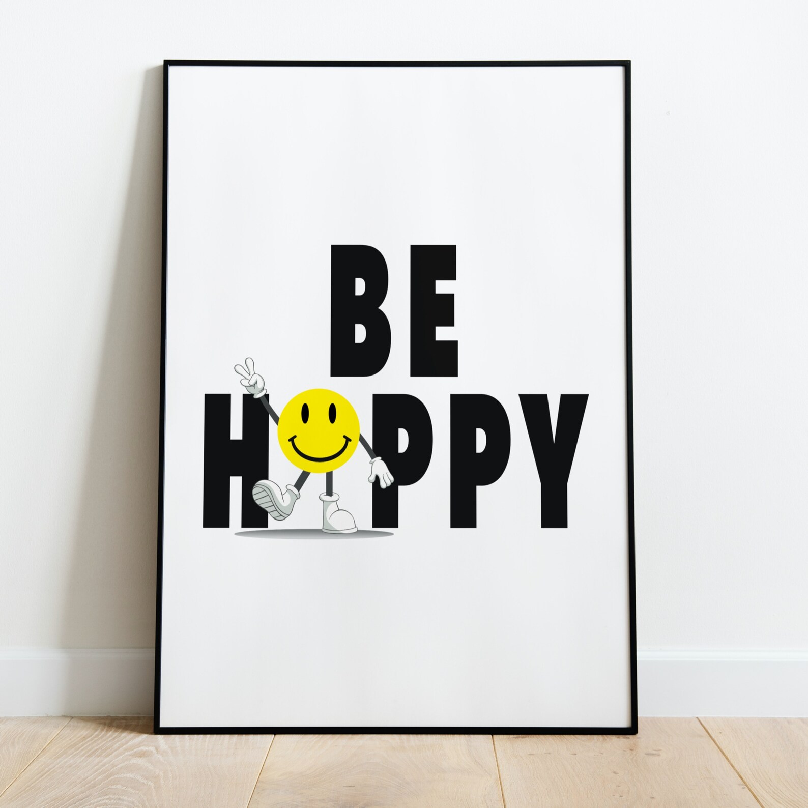 Be Happy Print Cool Prints Wall Art Gallery Wall Fun Prints Inspiring ...