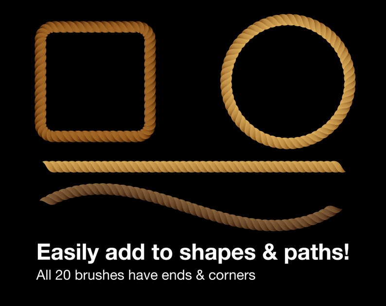 20 Rope Brushes for Adobe Illustrator Pattern Brush Library - Etsy UK