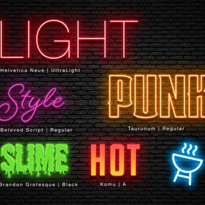 Photoshop Neon Layer Styles | 100 Neon Layer Styles for Adobe Photoshop ...